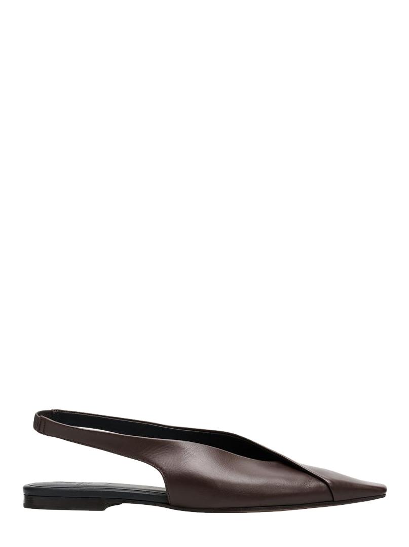 BRUNELLO CUCINELLI leather square-toe slingback flats